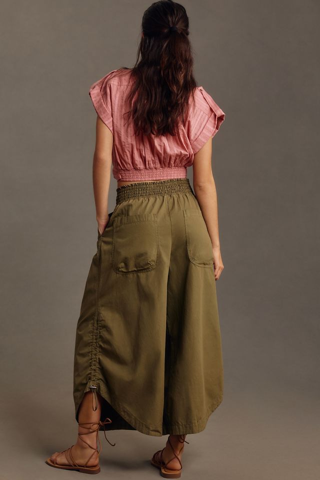 By Anthropologie Ruched Poplin Parachute Pants | Anthropologie