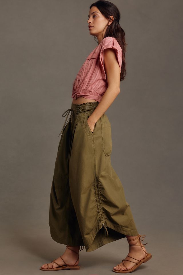 By Anthropologie Ruched Poplin Parachute Pants | Anthropologie