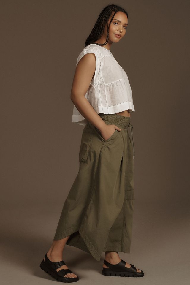 By Anthropologie Ruched Poplin Parachute Pants | Anthropologie