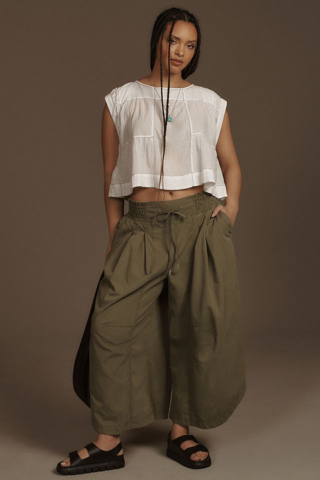 By Anthropologie Ruched Poplin Parachute Pants | Anthropologie