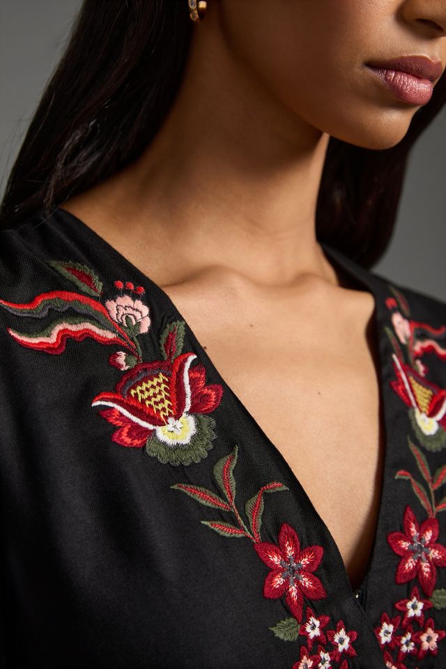 Farm Rio Embroidered Jumpsuit | Anthropologie