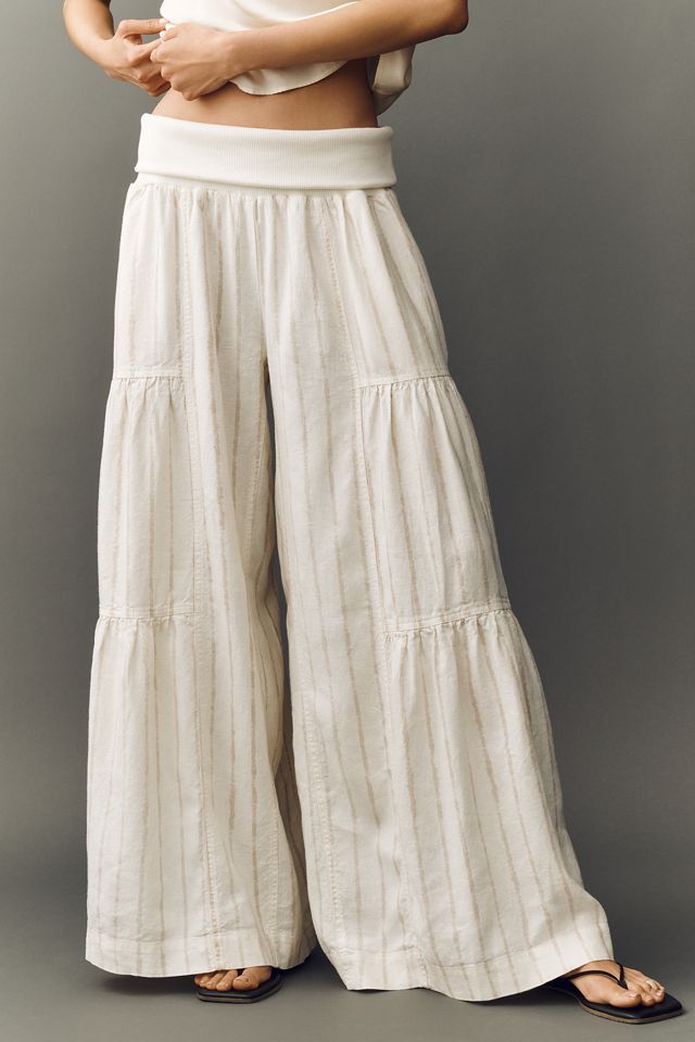 Pilcro Tiered Palazzo Pants | Anthropologie