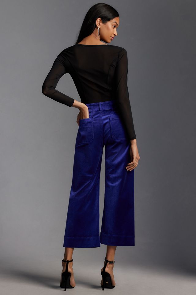 The Colette Cropped Wide-Leg Velvet Pants by Maeve | Anthropologie