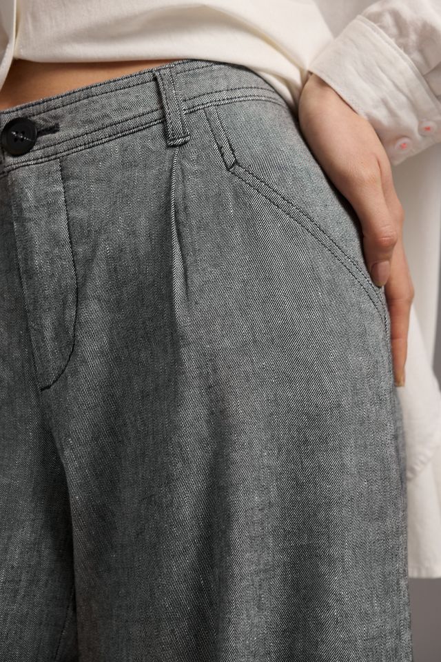 Linen Low-Rise Wide Leg Pants | Anthropologie