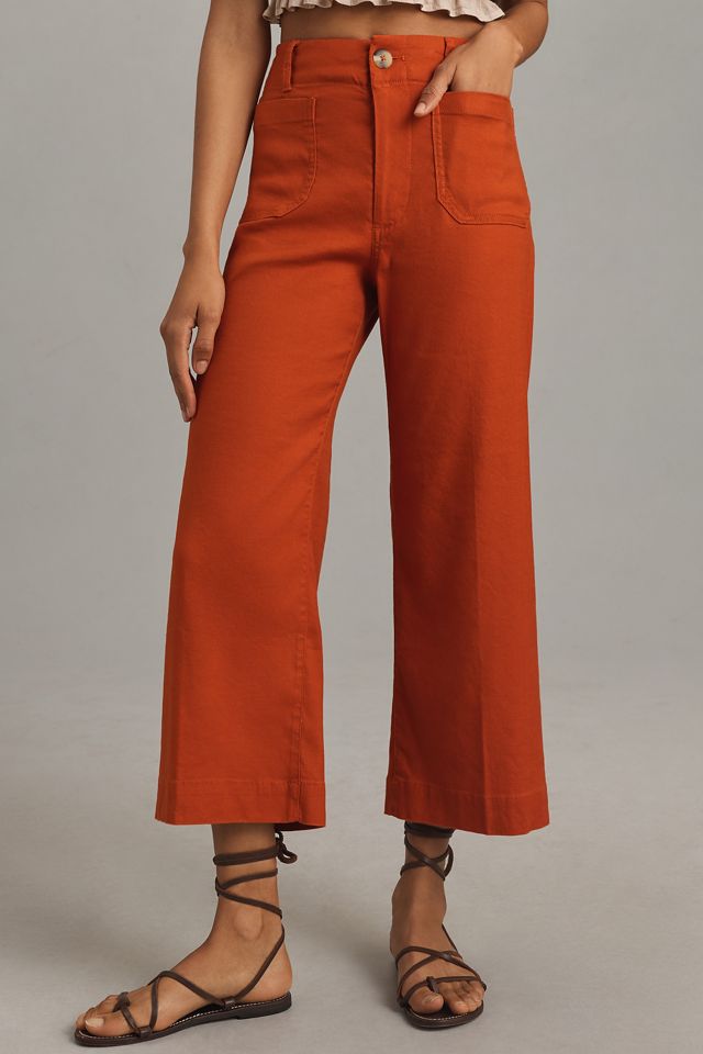 The Colette Cropped Wide-Leg Pants by Maeve: Linen Edition | Anthropologie