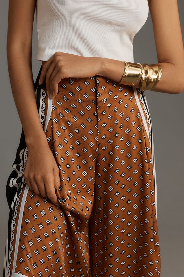 Maeve Printed Pleated A-Line Culottes | Anthropologie