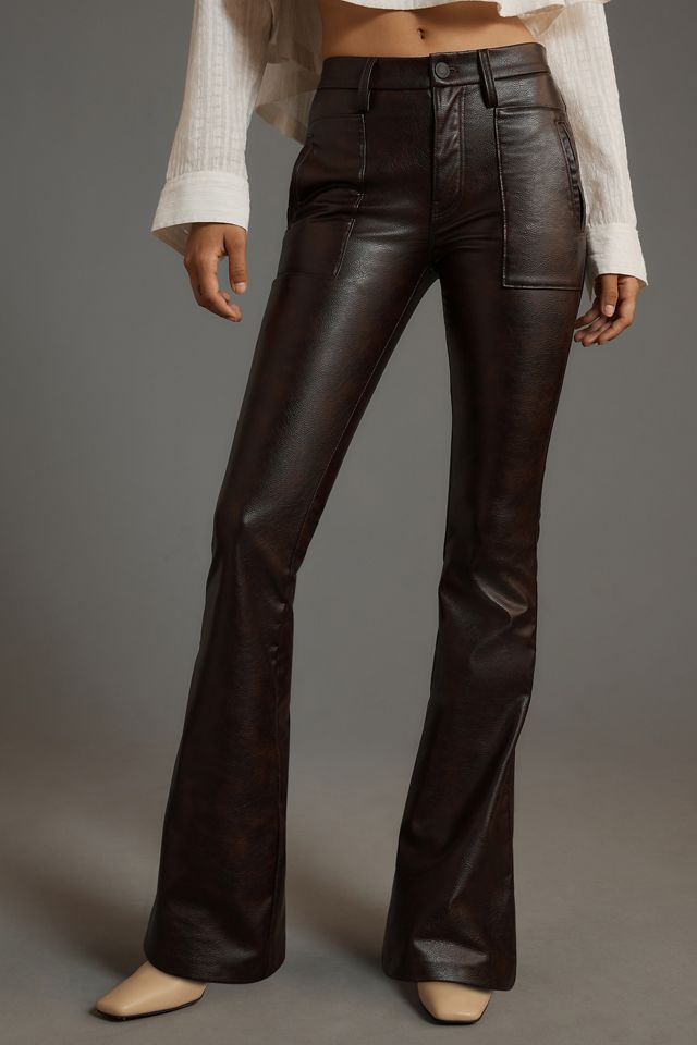 Hudson Barbara High-Rise Faux-Leather Bootcut Jeans | Anthropologie