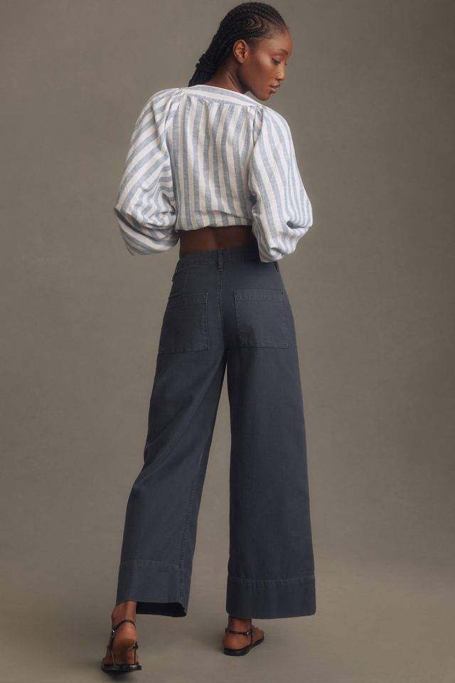 FRAME The 70s Patch Pocket Crop Straight-Leg Jeans | Anthropologie