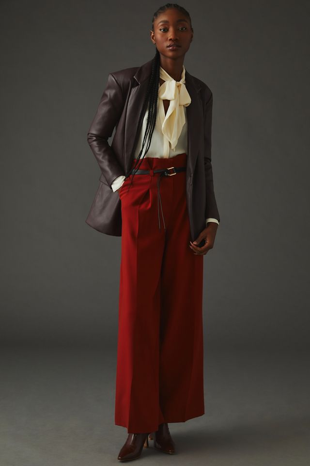 Exquise Paperbag Wide-Leg Pants | Anthropologie