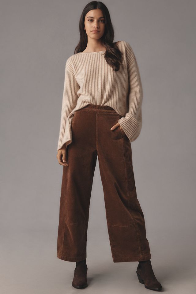 The Izzie Relaxed Pull-On Barrel Pants by Pilcro: Corduroy Edition | Anthropologie