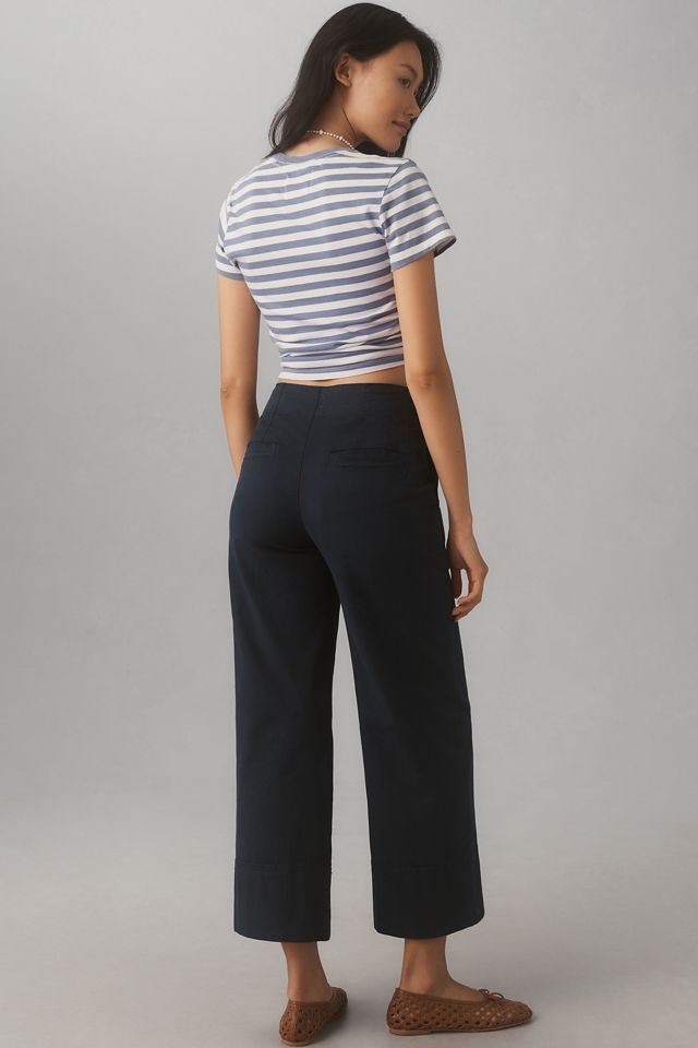 Pilcro Crop Wide-Leg Chino Pants | Anthropologie