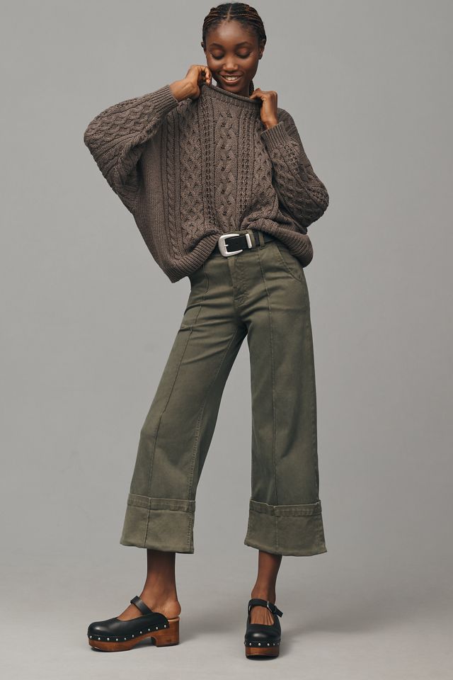 Pilcro Wide Leg Cuffed Pants Anthropologie