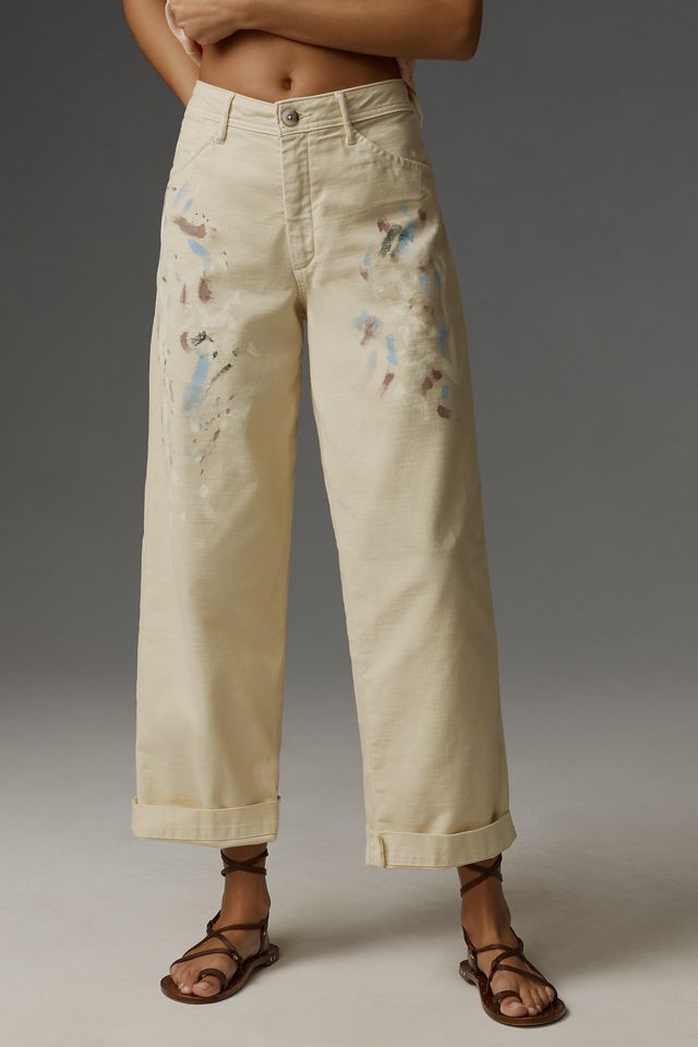 Pilcro Painted Slouchy Cuffed Pants | Anthropologie