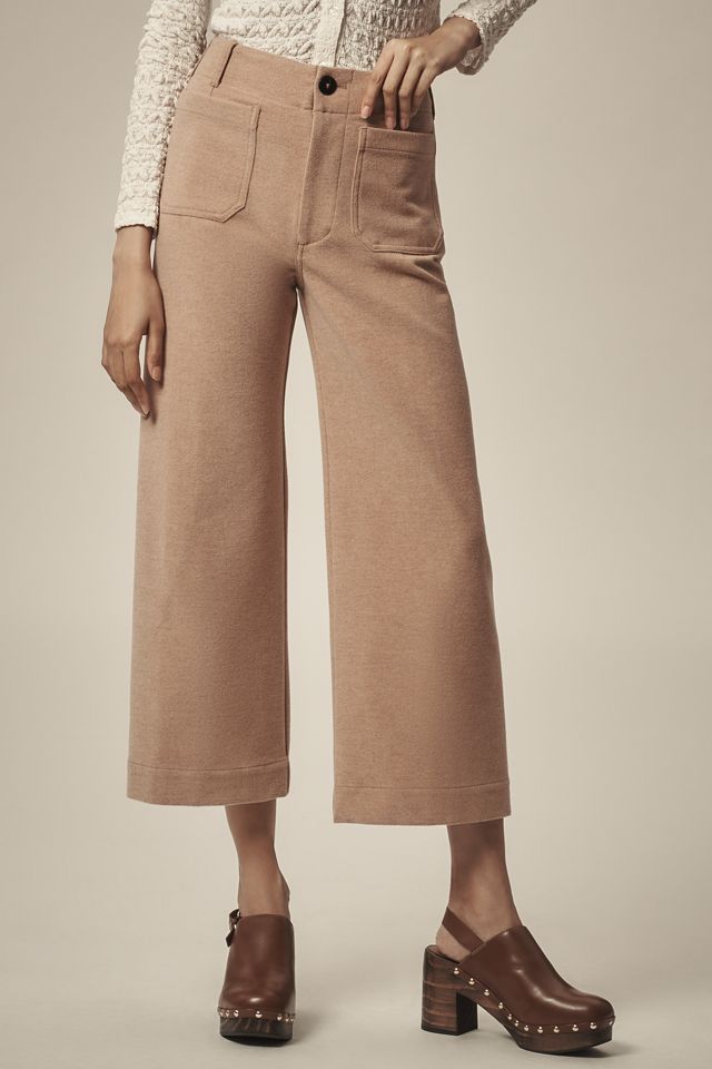 The Colette Cropped Wide-Leg Pants by Maeve: Brushed Knit Edition ...