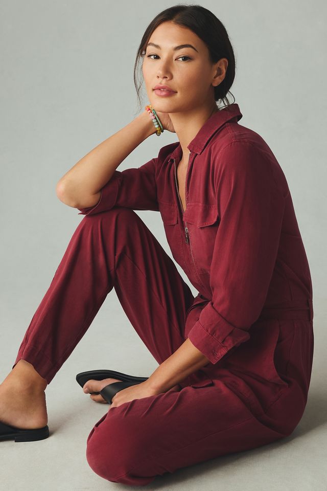 Cloth & Stone Zip-Front Utility Jumpsuit | Anthropologie
