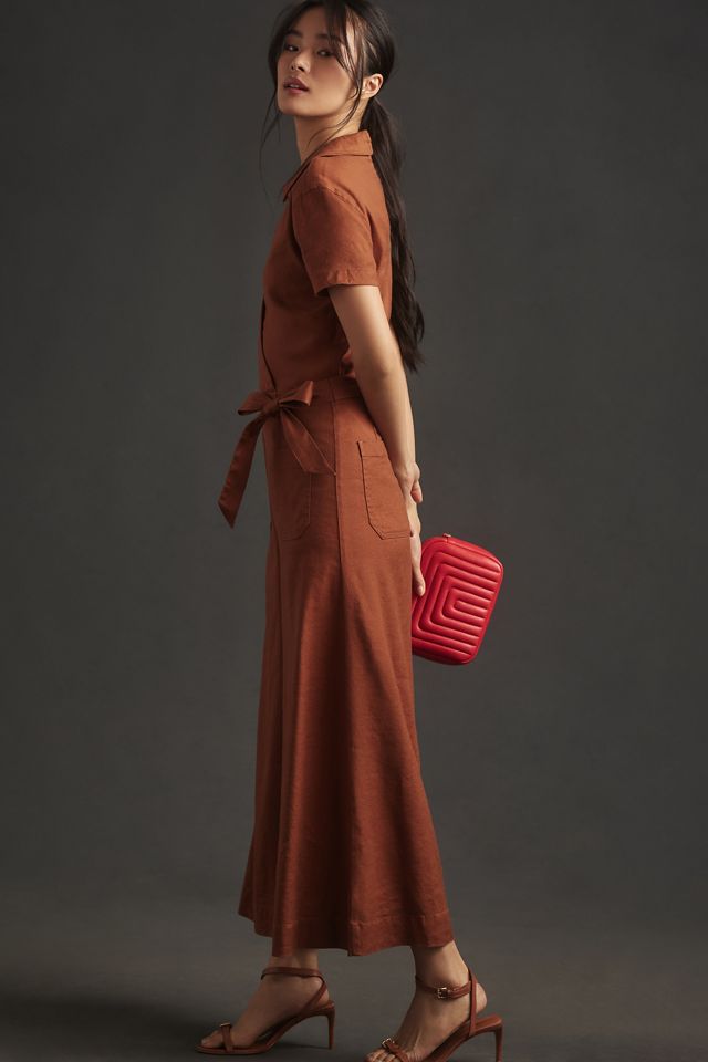 The Colette Wrap Jumpsuit by Maeve: Linen Edition | Anthropologie