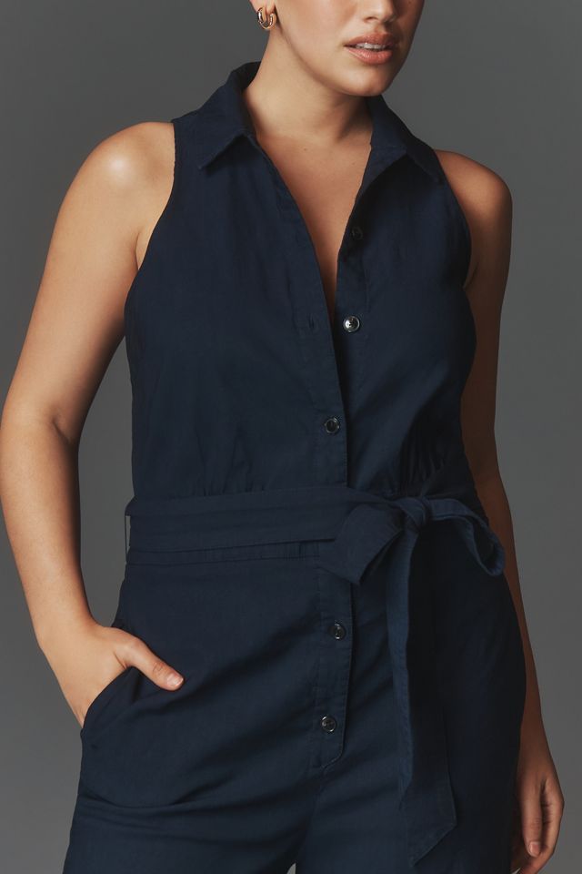 Maeve Halter Button-Front Jumpsuit | Anthropologie