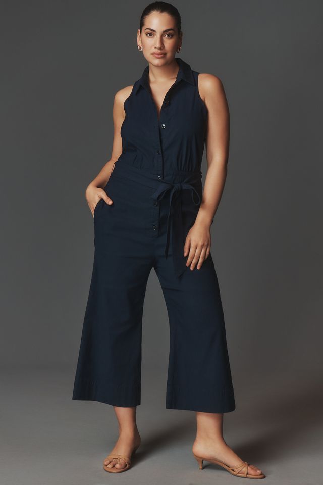 Maeve Halter Button-Front Jumpsuit | Anthropologie