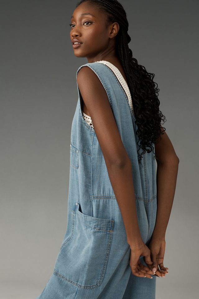 Pilcro Zip-Front Wide-Leg Overalls | Anthropologie