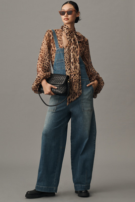 Pilcro Barrel-Leg Zip-Front Overalls | Anthropologie