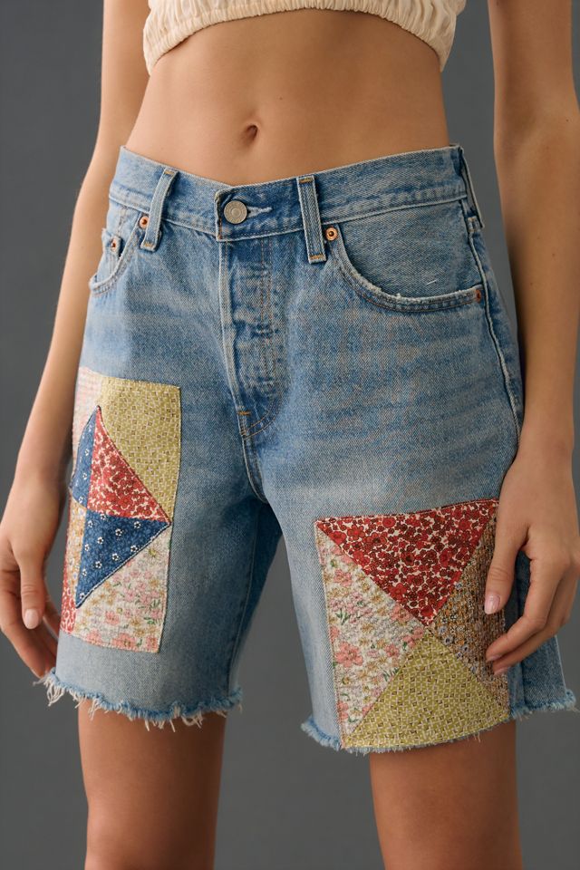 Levi's 501 '90s Road Trip Patchwork Shorts | Anthropologie
