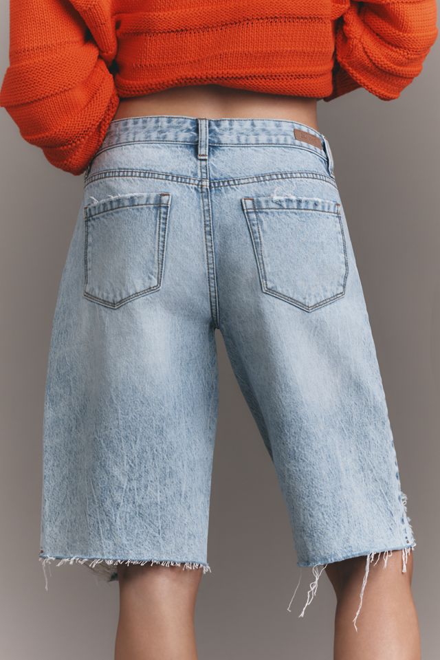 BLANKNYC Leonard Distressed Cutoff Denim Bermuda Shorts | Anthropologie