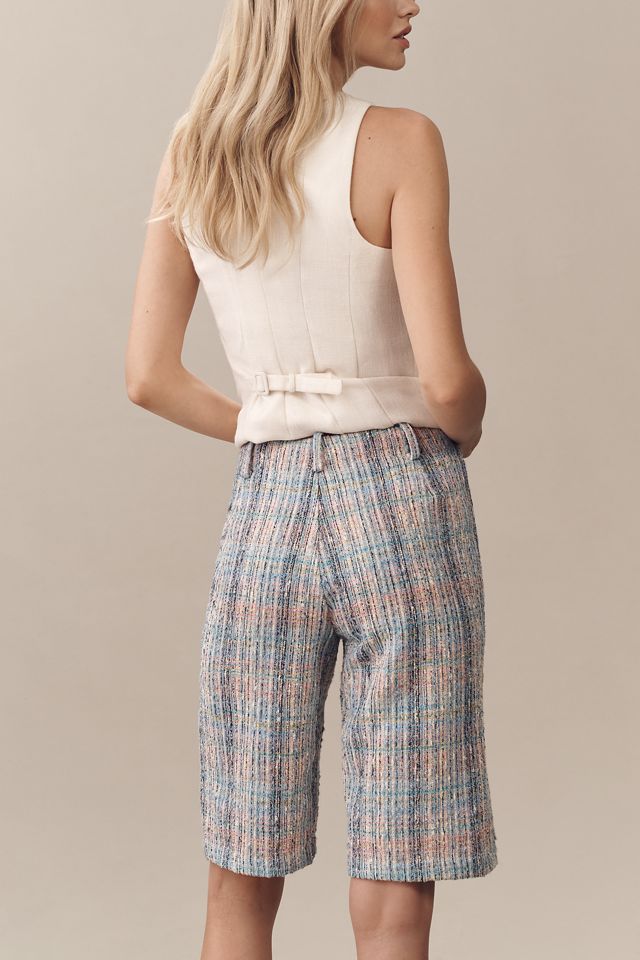 Anna Sui Pastel Tweed Bermuda Shorts | Anthropologie