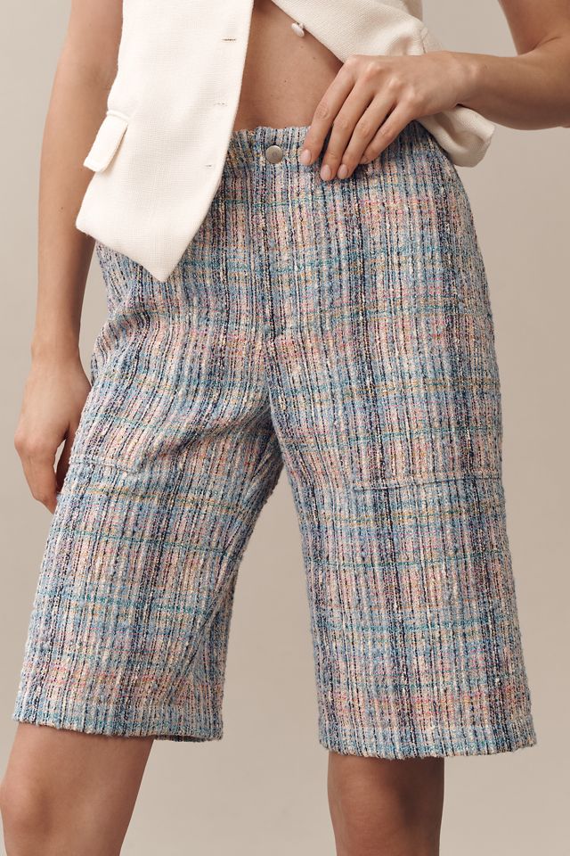 Anna Sui Pastel Tweed Bermuda Shorts | Anthropologie
