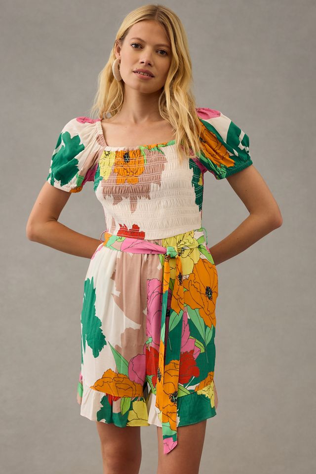 Plenty by Tracy Reese Puff-Sleeve Ruffle Romper | Anthropologie
