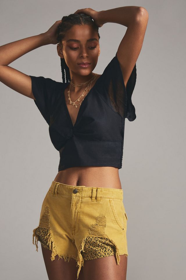 Pilcro Low-Rise Cargo Cutoff Shorts | Anthropologie