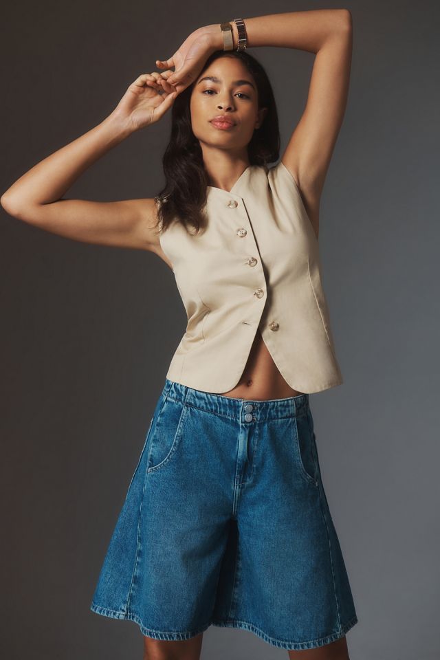 Pilcro Gaucho Denim Shorts | Anthropologie