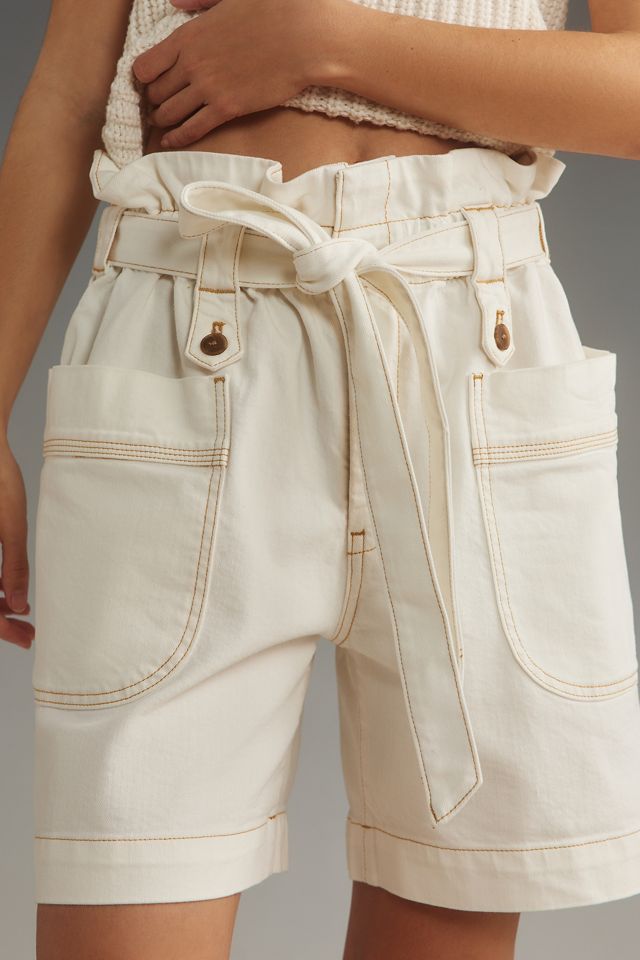 Pilcro High-Rise Tie-Waist Utility Shorts | Anthropologie