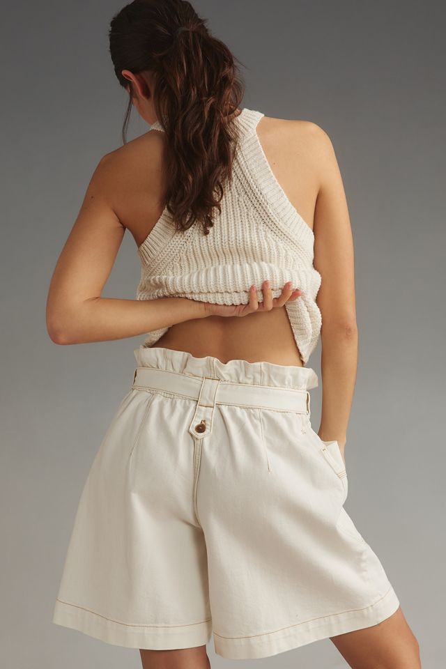 Pilcro High-Rise Tie-Waist Utility Shorts | Anthropologie