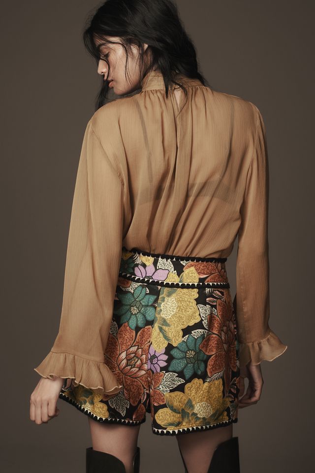 Farm Rio Linen Wrap Skort