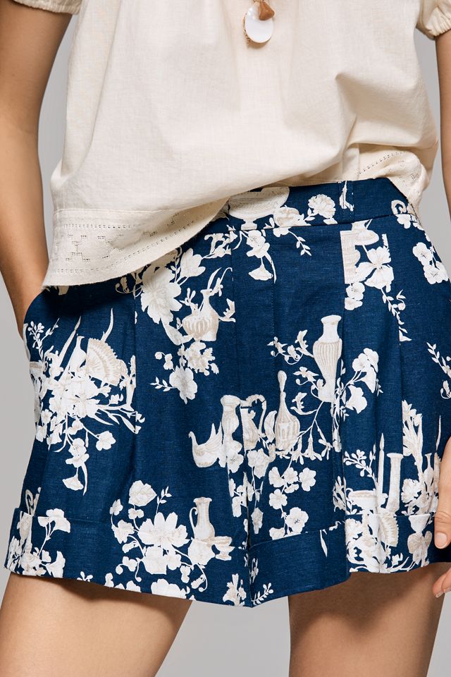 Avery European Linen Stretch Cuffed Shorts | Anthropologie