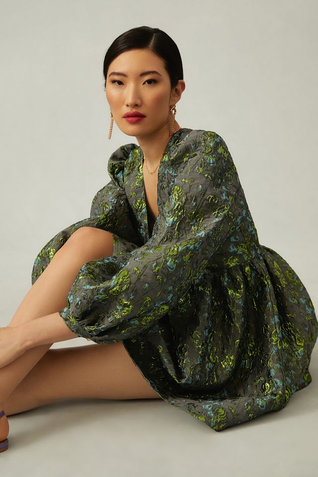 Corey Lynn Calter Deep-V Jacquard Dress | Anthropologie