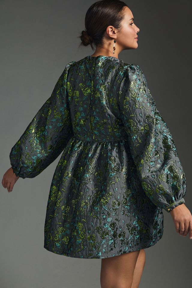 Corey Lynn Calter Deep-V Jacquard Dress | Anthropologie