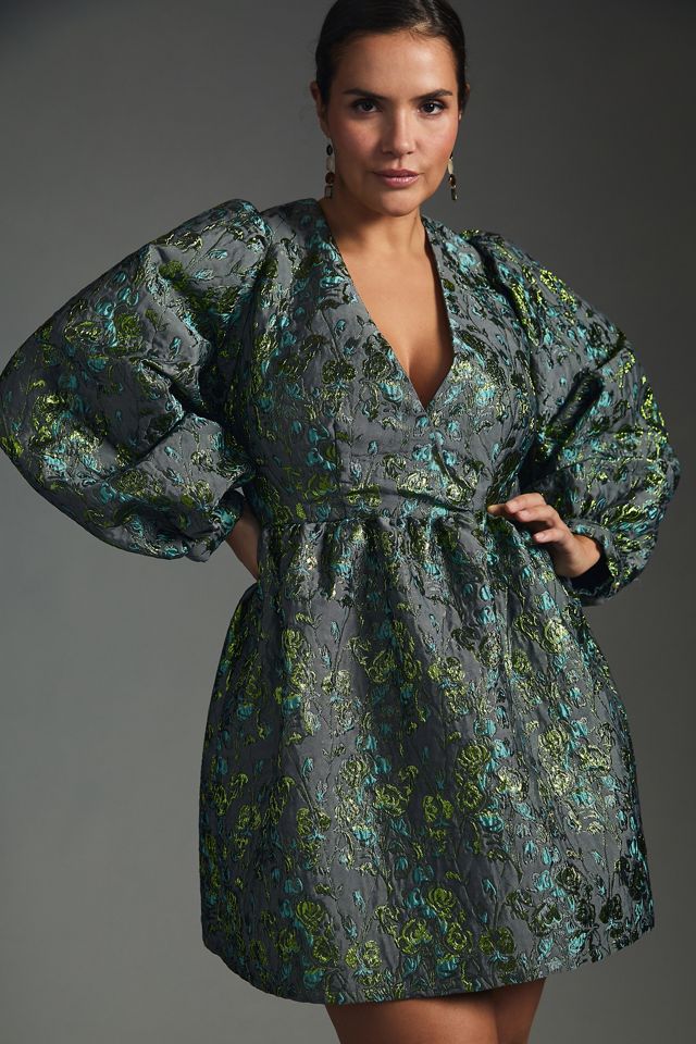 Corey Lynn Calter Deep-V Jacquard Dress | Anthropologie
