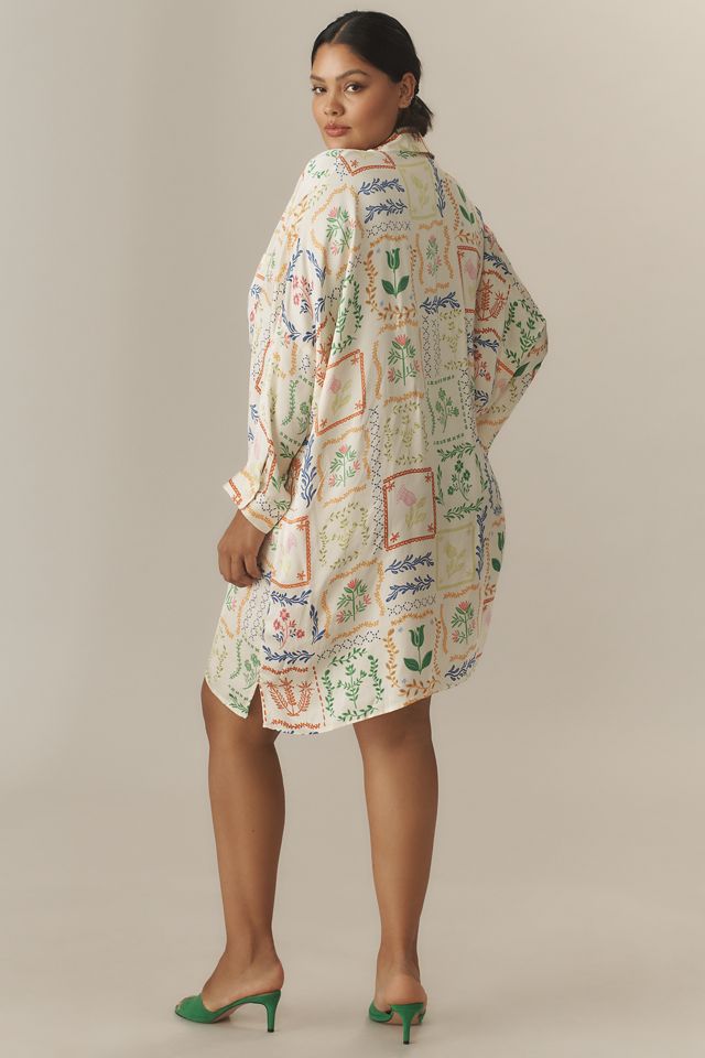 Corey Lynn Calter Long-Sleeve Printed Mini Shirt Dress | Anthropologie
