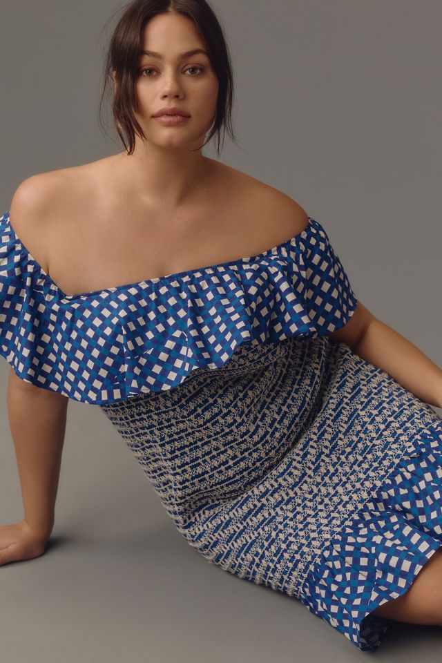 Corey Lynn Calter Off-The-Shoulder Smocked Mini Dress | Anthropologie