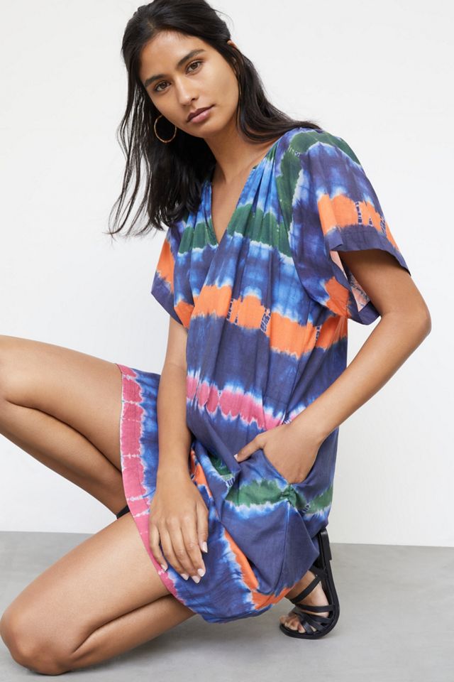 Striped Tie-Dye Mini Dress | Anthropologie