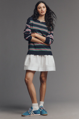 Maeve Twofer Long-Sleeve Drop-Waist Mini Dress | Anthropologie UK