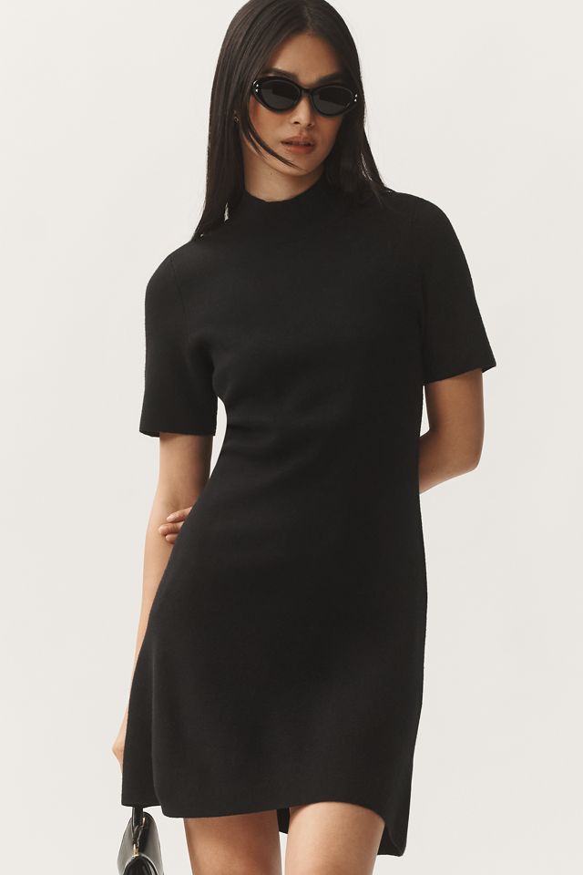 The Nina Short-Sleeve Mock-Neck Mod Mini Dress | Anthropologie