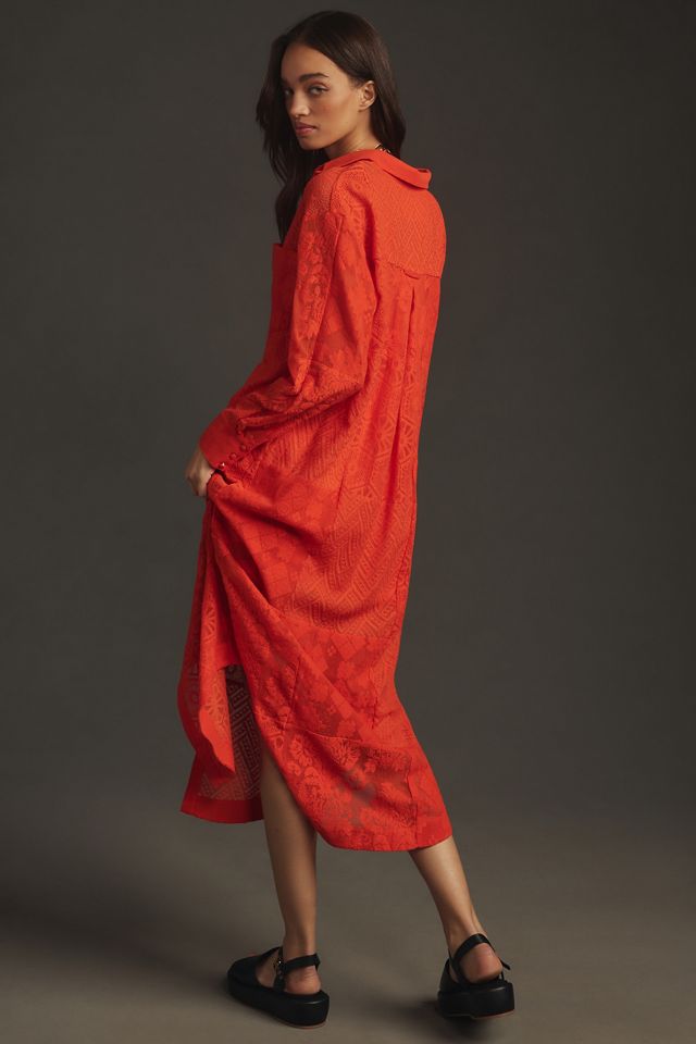 Maeve Long Sleeve Collared Shirt Dress Anthropologie