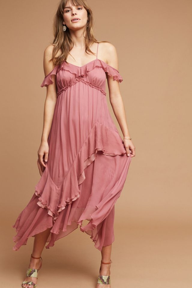 Regan Ruffled Dress, Pink | Anthropologie UK