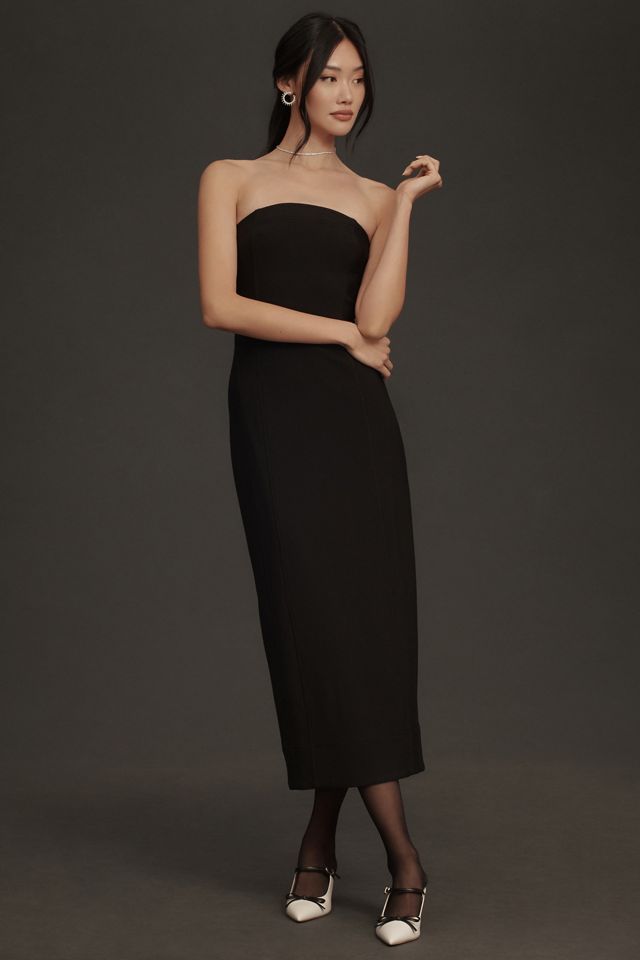 Pilcro Strapless Slim Midi Dress Anthropologie
