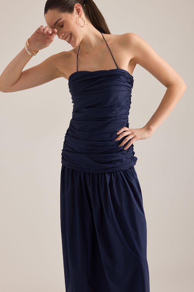 Faithfull The Brand Notte Ruched Drop-Waist Maxi Dress | Anthropologie UK