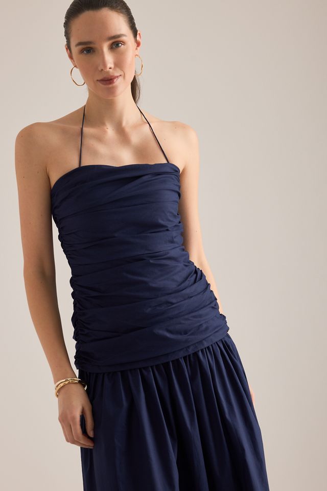 Faithfull The Brand Notte Ruched Drop-Waist Maxi Dress | Anthropologie UK