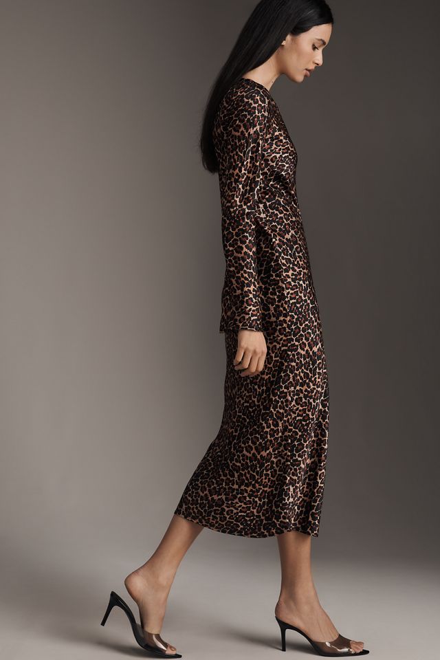 Nation Los Angeles Assaka Long-Sleeve Boat-Neck Midi Dress | Anthropologie