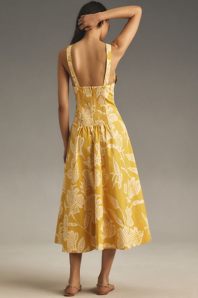 By Anthropologie Corset Drop-Waist Halter Midi Dress | Anthropologie UK